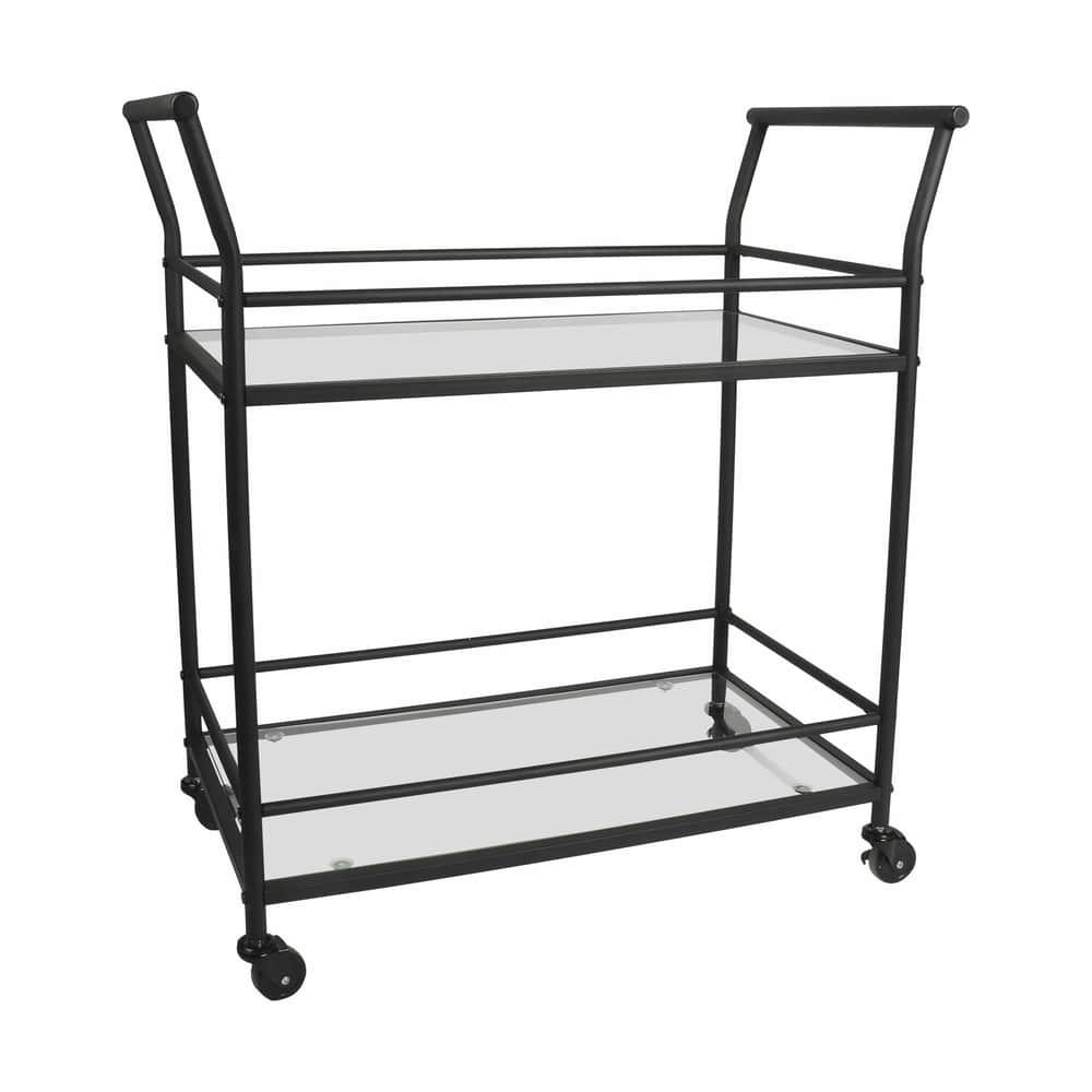 CASA Living - Barvogn - H 80 x B 40 x L 75 cm - Jern/glas - Mat sort ...