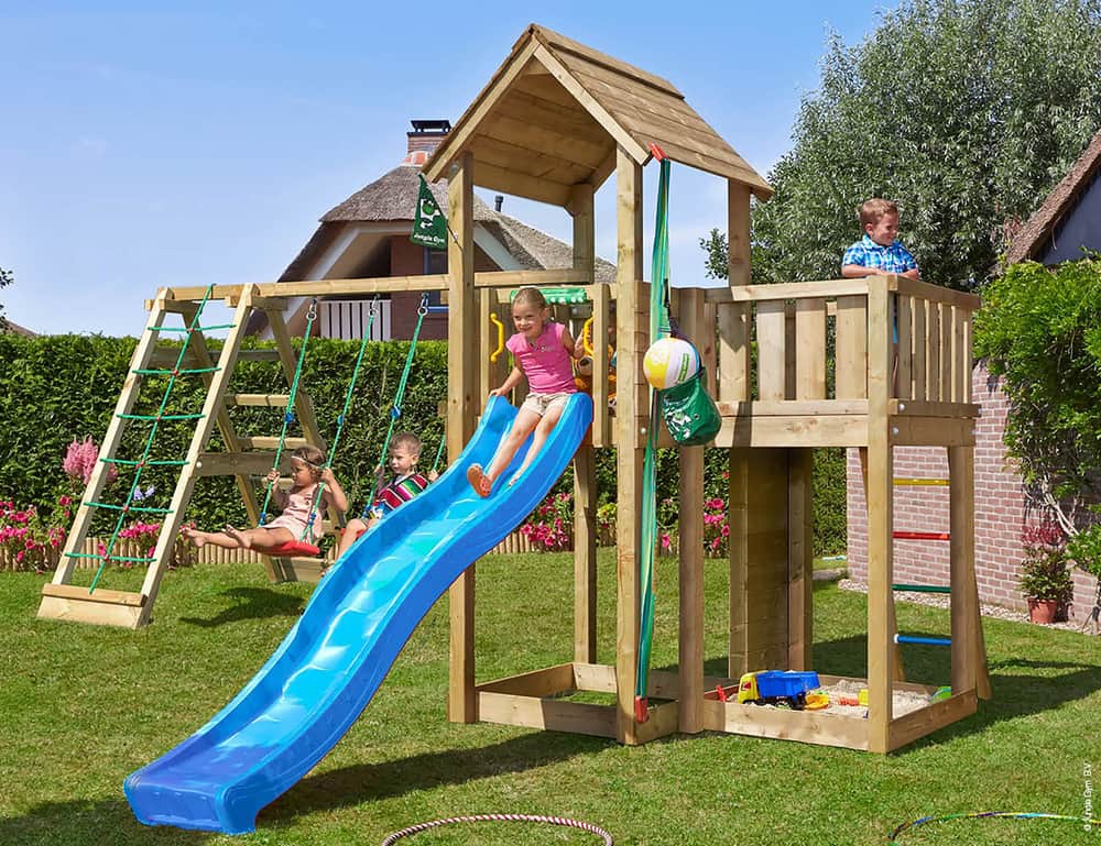 Jungle Gym - Mansion Legetårn m. rutchebane, klatrestativ og gynger - H ...