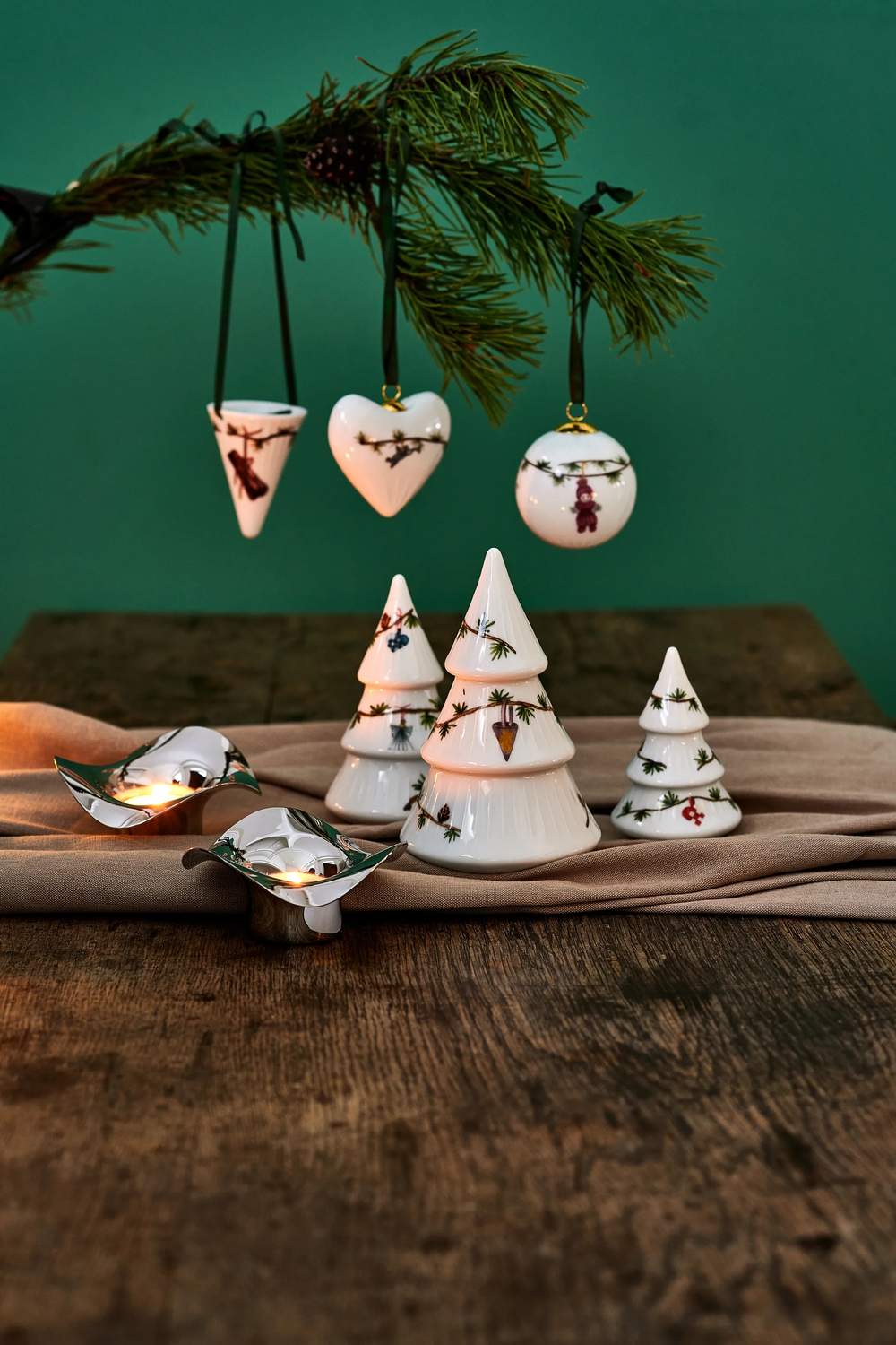 Kähler - Hammershøi Jul Juletræ - 3 stk. - H 10/13/16 cm - Porcelæn ...