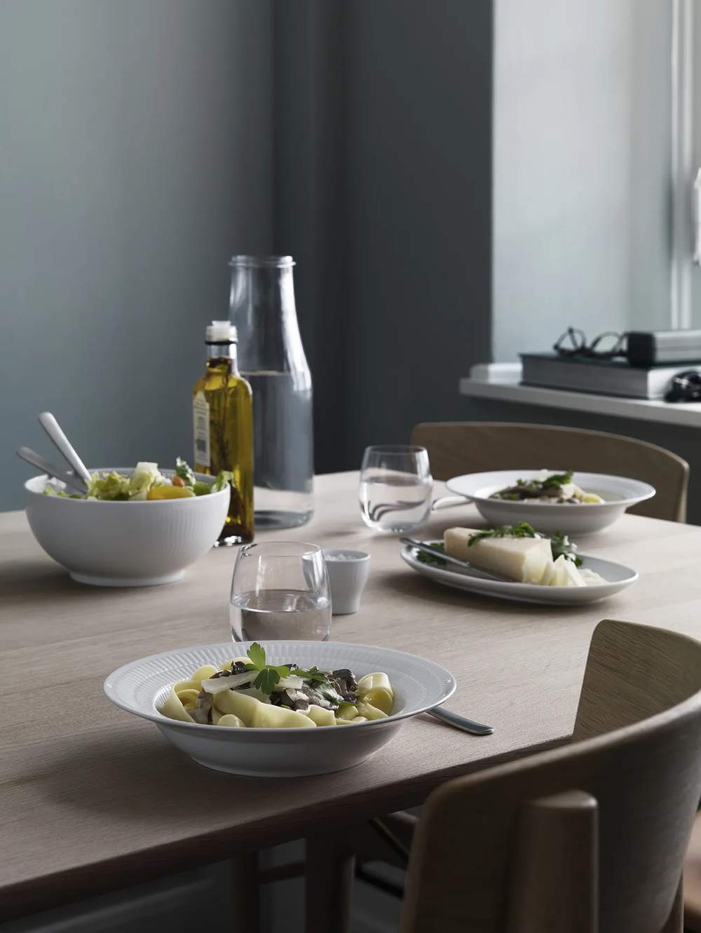 Royal Copenhagen - Hvid Riflet Dyb Tallerken - Ø 21 cm - Porcelæn ...