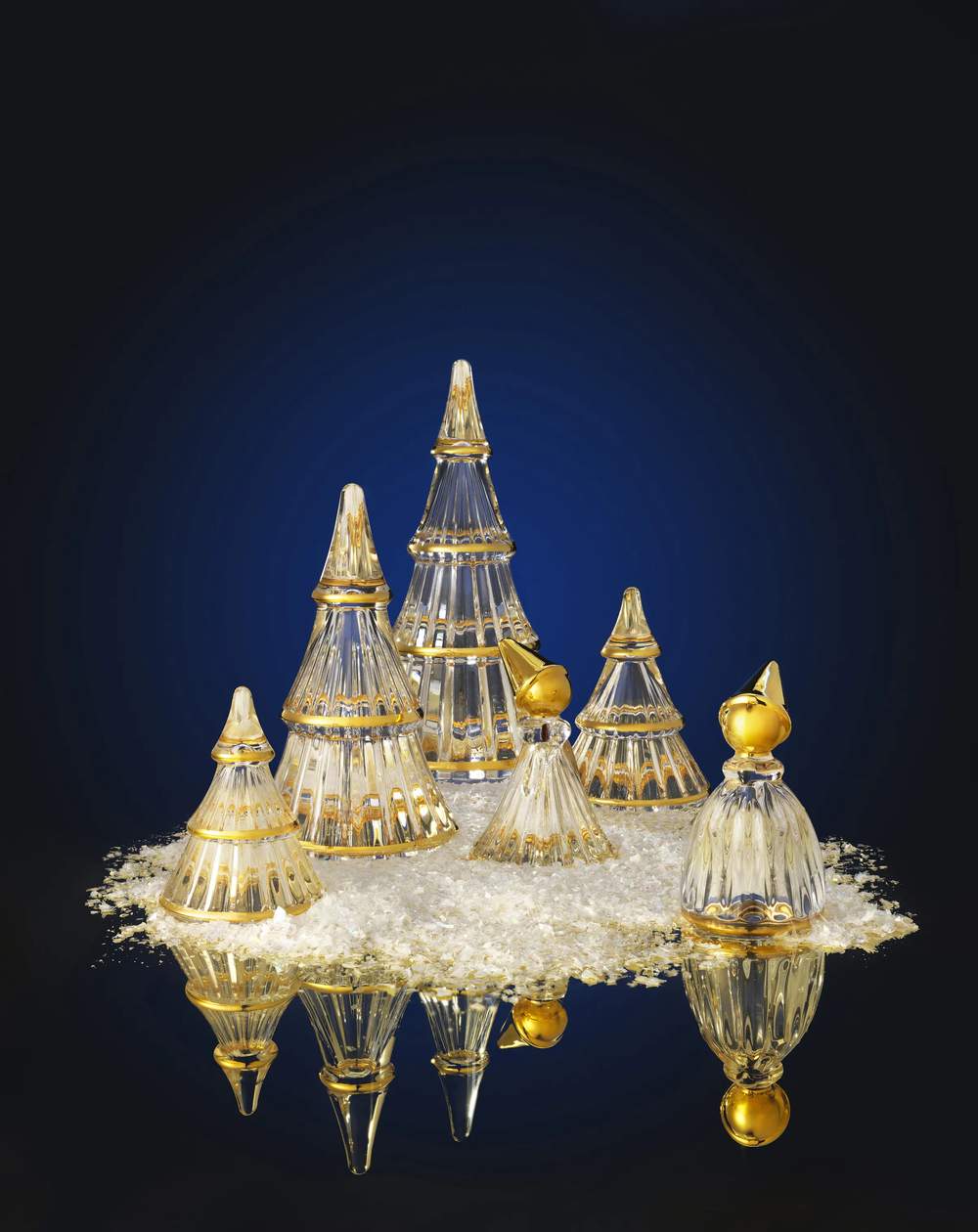 Holmegaard - Fairytales Juletræ - H 9 cm - Håndpresset glas - Klar/guld ...