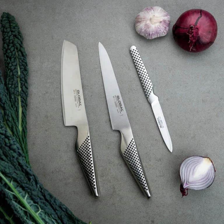 Global - Classic G-51115 Knivsæt - 3 dele - L 8/14/15 cm - Cromova 18 ...