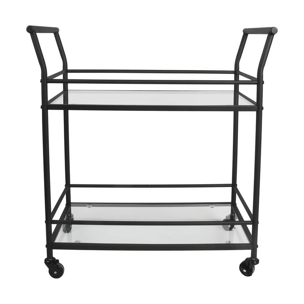 CASA Living - Barvogn - H 80 x B 40 x L 75 cm - Jern/glas - Mat sort ...