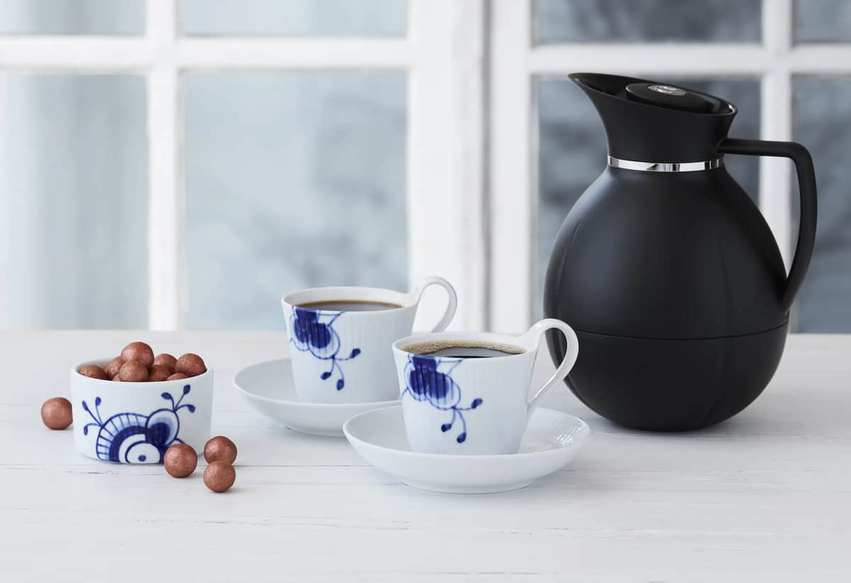 Royal Copenhagen - Blå Mega Riflet Kopper - 2 stk. - 25 cl - Porcelæn ...