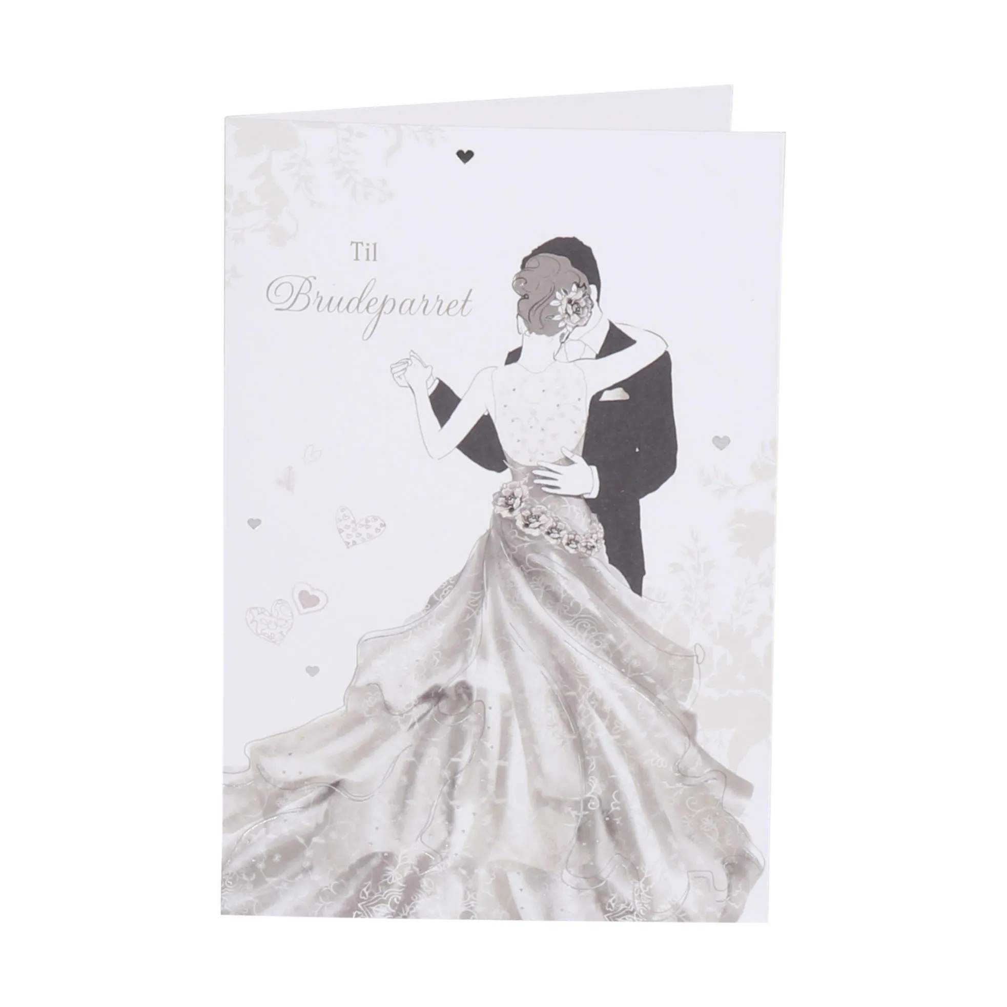 CASA Living - Kort Til Brudeparret - H 17 x B 11,5 cm - Papir - Hvidgrå ...