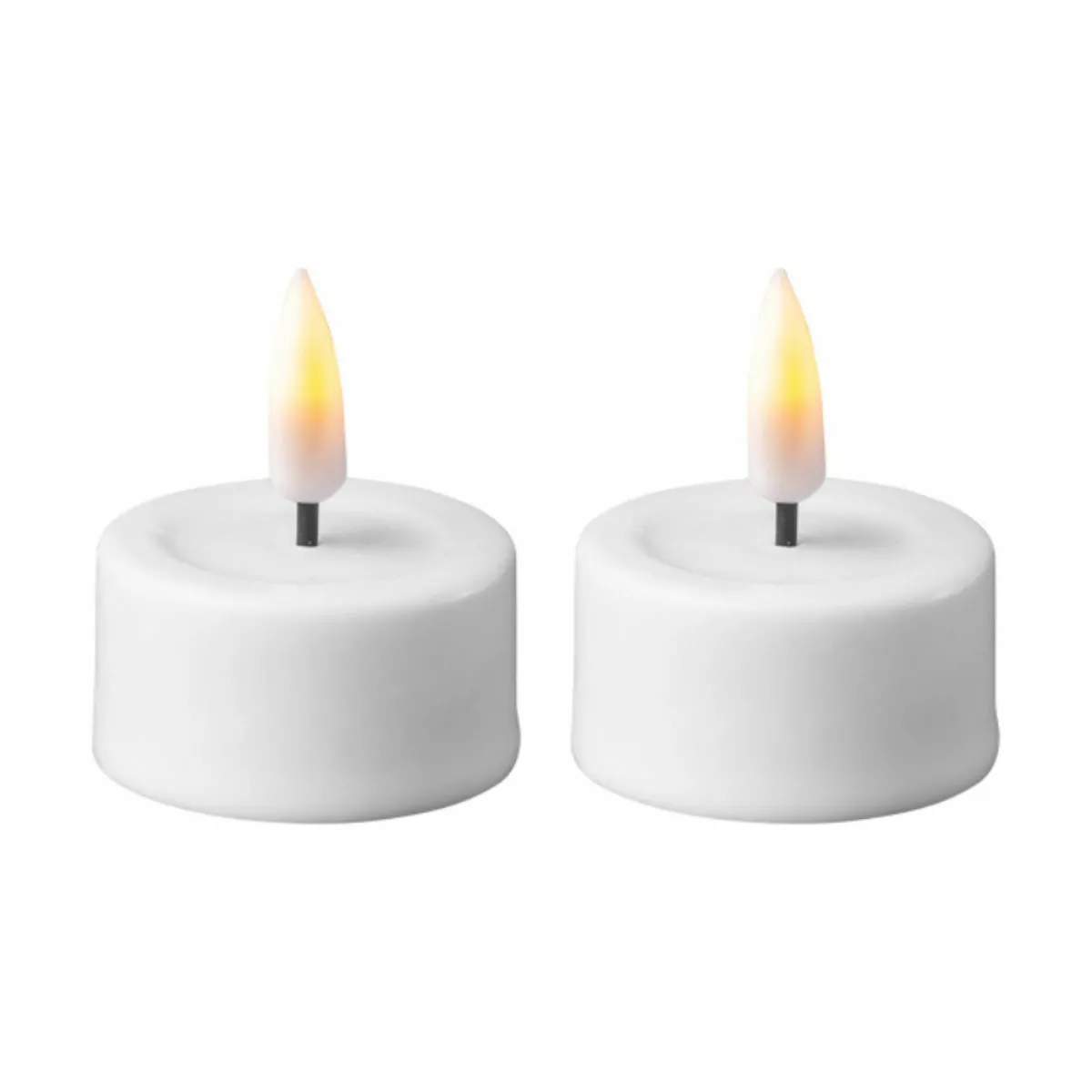Deluxe Homeart - Real Flame LED Fyrfadslys - 2 stk. - H 4 cm - Stearin ...