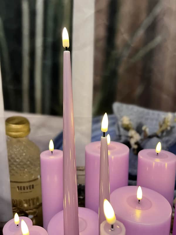 Deluxe Homeart - Real Flame LED Kertelys m. lak - 2 stk. - Ø 2,2 x H 28 ...
