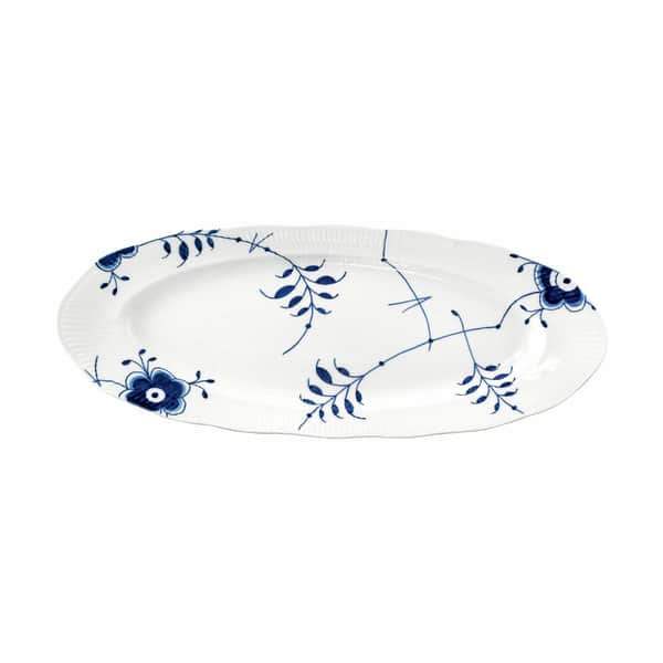 Royal Copenhagen - Blå Mega Riflet Fiskefad - L 60 cm - Porcelæn ...