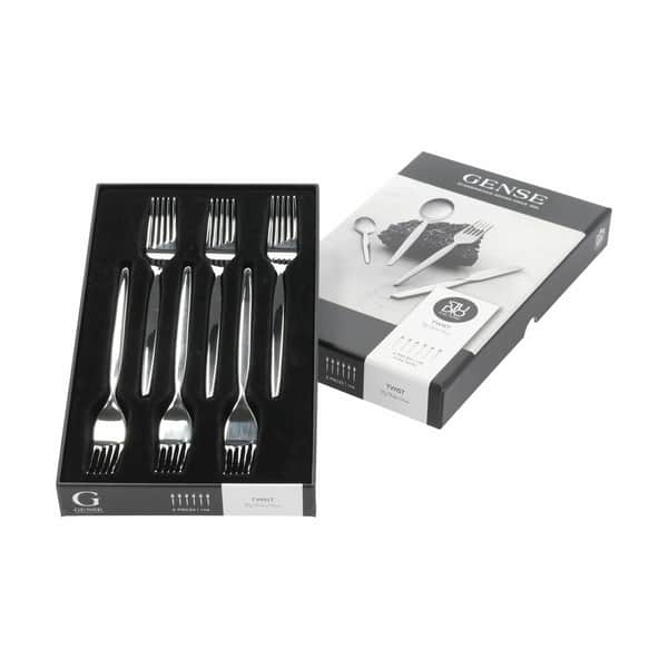 Gense - Twist Kagegaffel - 6 stk. - L 16 cm - Rustfrit stål - Blank ...