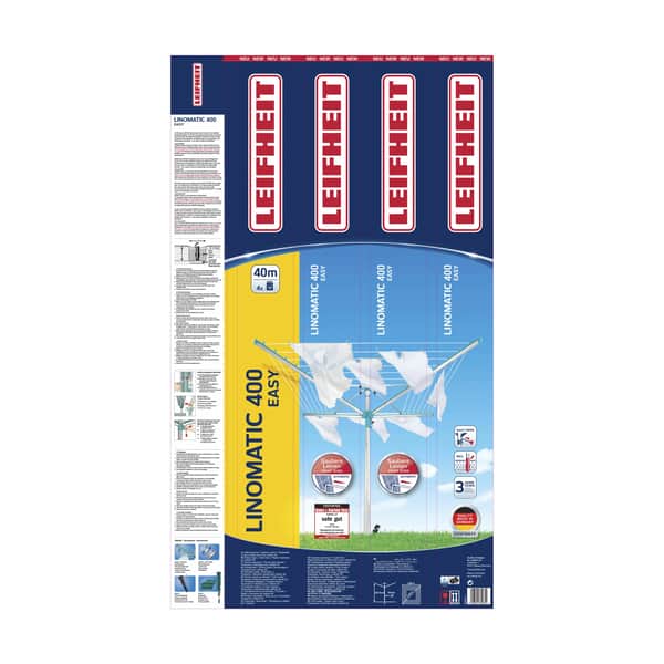 Leifheit - Linomatic 400 Easy Paraplytørrestativ - 40 meter tørreplads ...